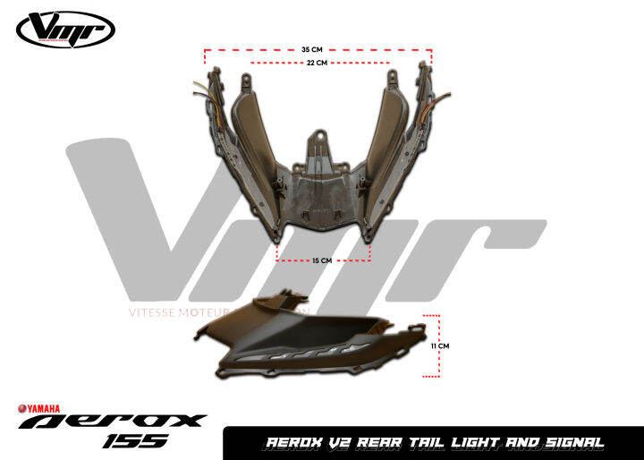 VMR Aerox V2 Rear Tail Light And Signal Garnish Led Running | Lazada PH