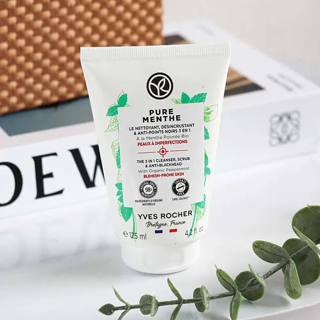 Yves Rocher Pure Menthe The 3 in 1 Cleanser, Scrub & Anti-Blackhead ...