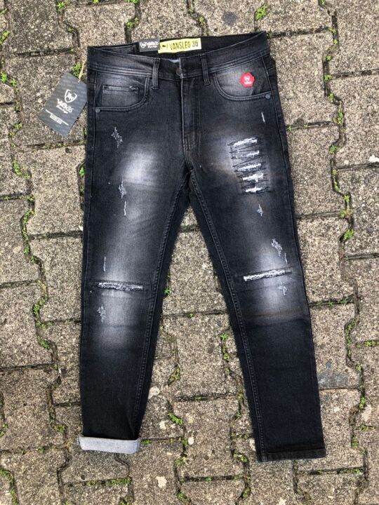 Cod/Celana panjang jeans pria robek robek/celana panjang jeans skiny ...
