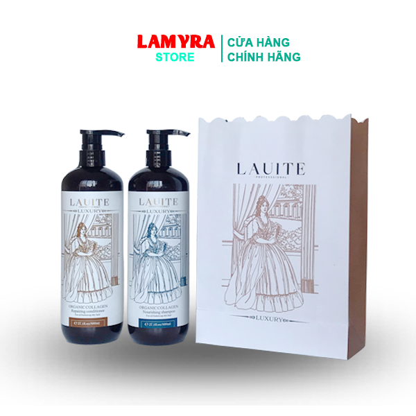Dầu gội đầu LAUITE LUXURY 800mlx2 phục hồi hư tổn chuyên sâu hương nước ...