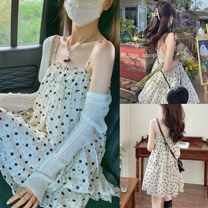 Luna shop🌻ชุดไปทะเล🌸ชุดเดรสผู้หญิง แขนกุด น่ารัก เรียบหรู แฟชั่นเกาหลี ...