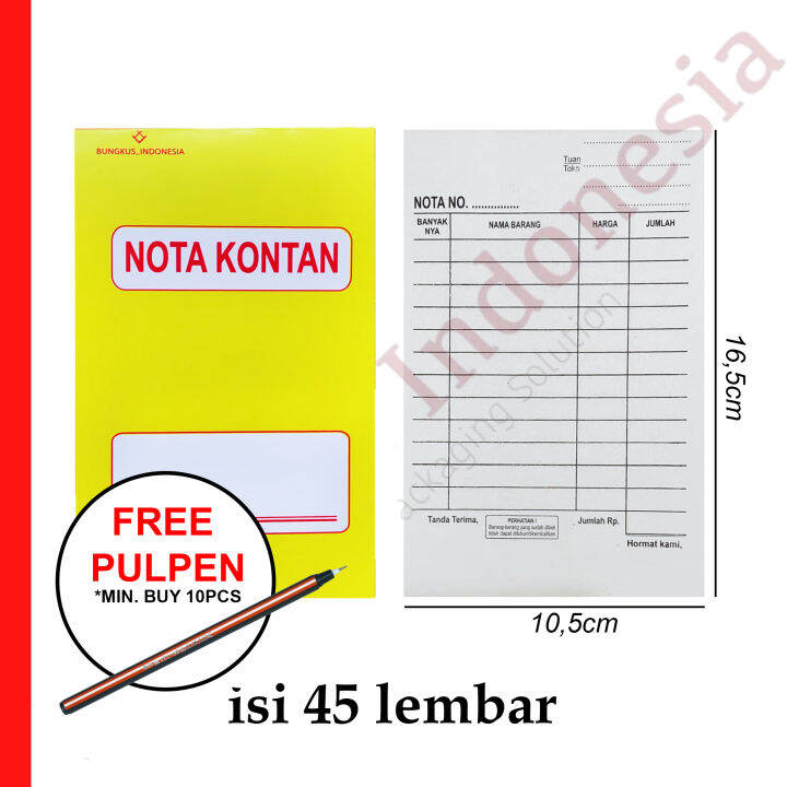 Buku Nota / Nota Kontan Rangkap 1 / Nota Kontan 1 ply | Lazada Indonesia