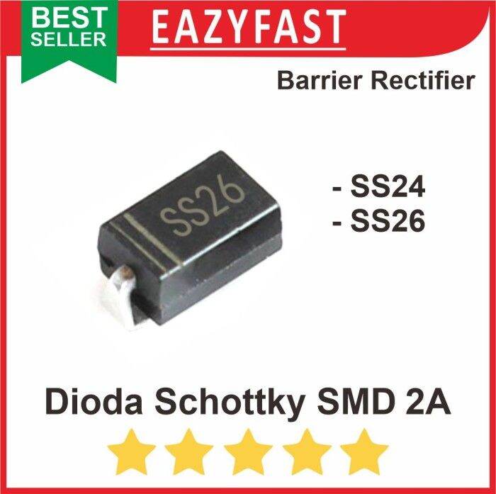 Dioda Schottky SMD 2A SS24 SS26 SR206 2 A Barrier Rectifier Diode D ...