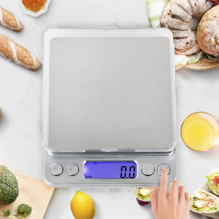 Double tray i2000 kitchen scale 0.01g backlit Mini gram scale jewelry ...