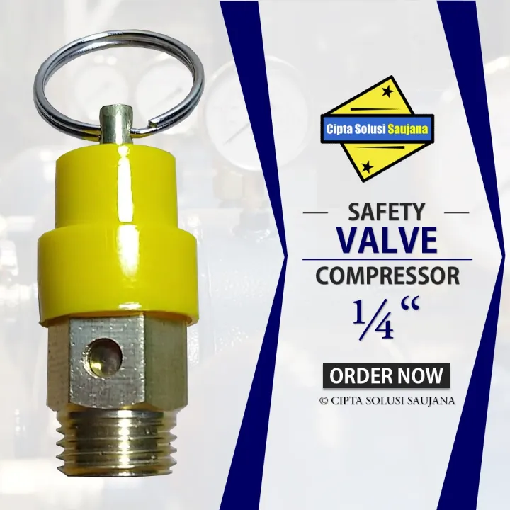 MINI SAFETY VALVE KOMPRESOR 1/4 INCH KUNINGAN KRAN PENGAMAN TEKANAN ...