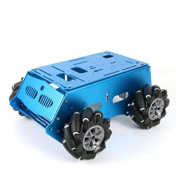 4WD Metal Smart Robot Car Chassis Kit 80mm Mecanum Omnidirectional ...