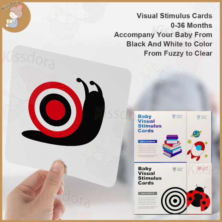 Kissdora Baby Early Education Card Infant Visual Stimulus Cards Black ...