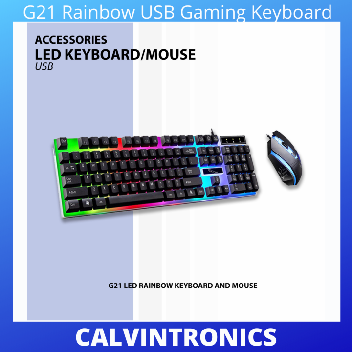 G21 Rainbow USB Gaming Keyboard and GAMING MOUSE black/white | Lazada PH