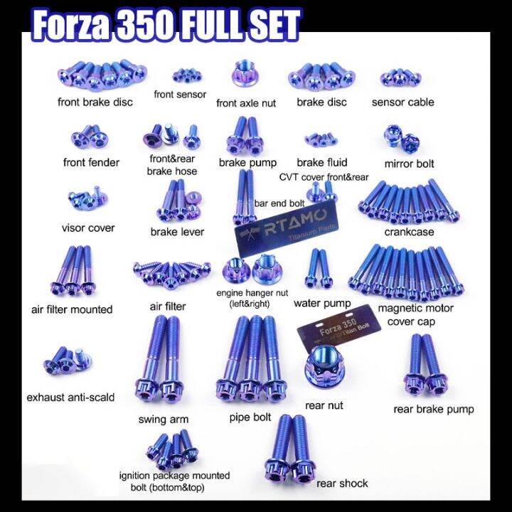 RTAMO | Honda Forza300/350 Grade 5 Titanium Alloy 28 Positions Full Set ...