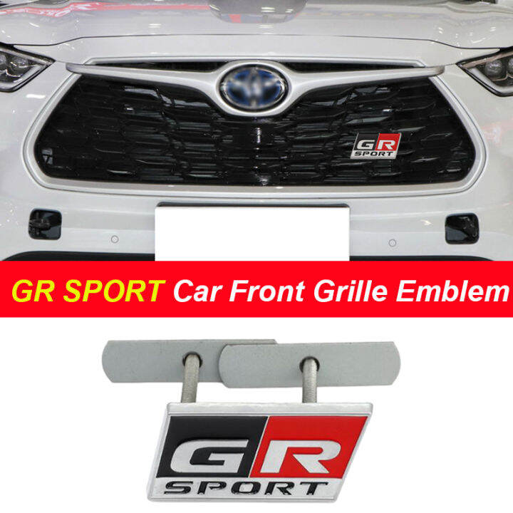 1Piece GR SPORT Logo Modified Metal Car 3D Badge Front Grille Emblem ...