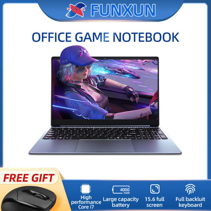 FUNXUN Core i7 Laptop Window 11 System 15.6" Large Ips Full Screen 8mm ...