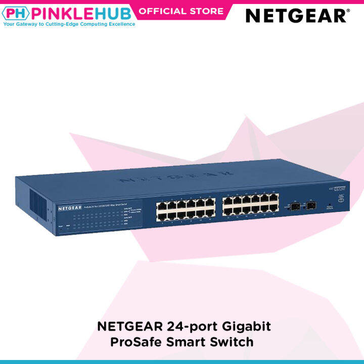 PinkleHub | NETGEAR 24-port Gigabit ProSafe Smart Switch (GS724T-400EUS) | Lazada PH