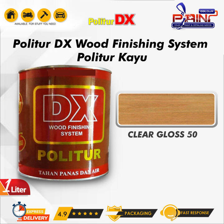 Politur DX Wood Finishing System 1L Politur Kayu - Clear Gloss 50 ...