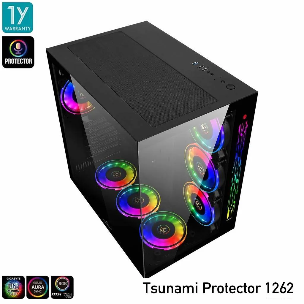 Tsunami Protector VISION 1262 Sound Sync ARGB Tempered Glass+12CM ARGB ...