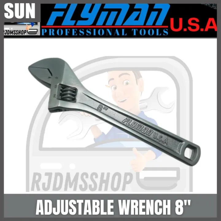 Rjdmsshop01 Adjustable Wrench 8 Inches Flyman Adjustable Wrench 8 ...