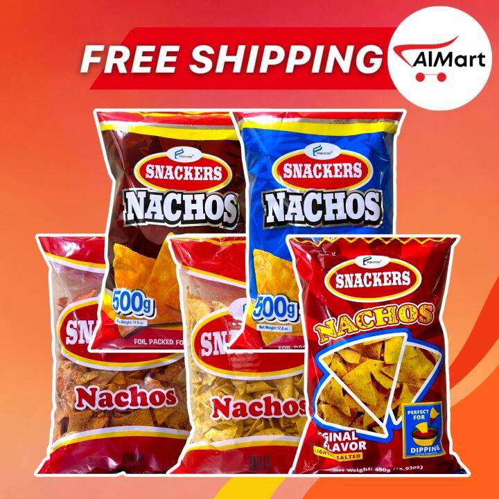 SNACKERS PLAIN, SPICY, CHEESE, LIGHTLY SALTED & BBQ NACHOS (500 GRAMS ...