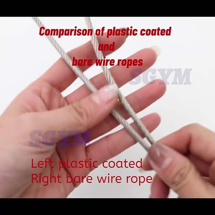 304 Stainless Steel PVC Coated Flexible Wire Rope soft Cable 10m20m Transparent Stainless Steel ...