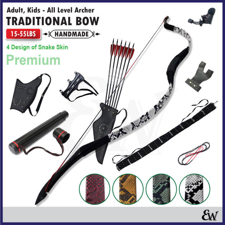 TenXion Archery Traditional Bow 15-55LBS Premium Busur Anak Panah ...