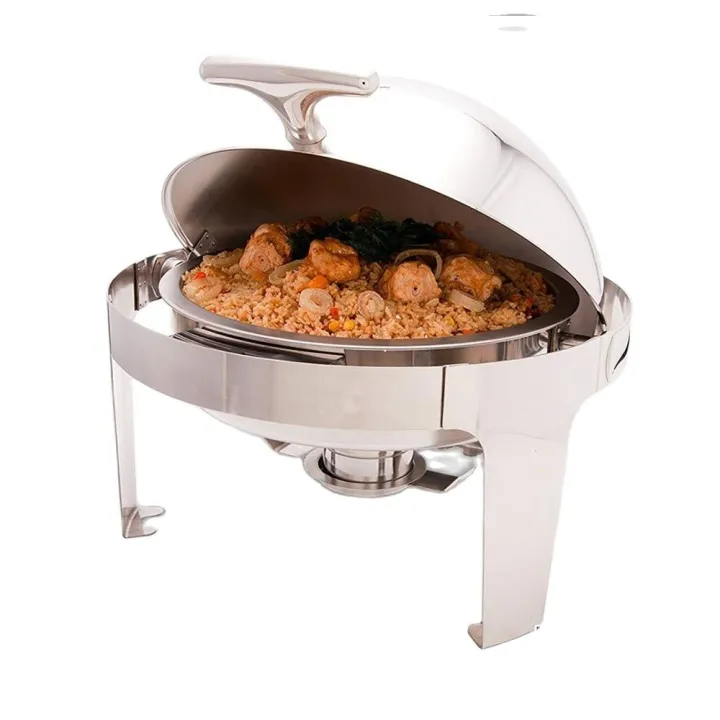 Stainless Steel Top-Grade Round Clamshell Buffet Stove Dish Set ...