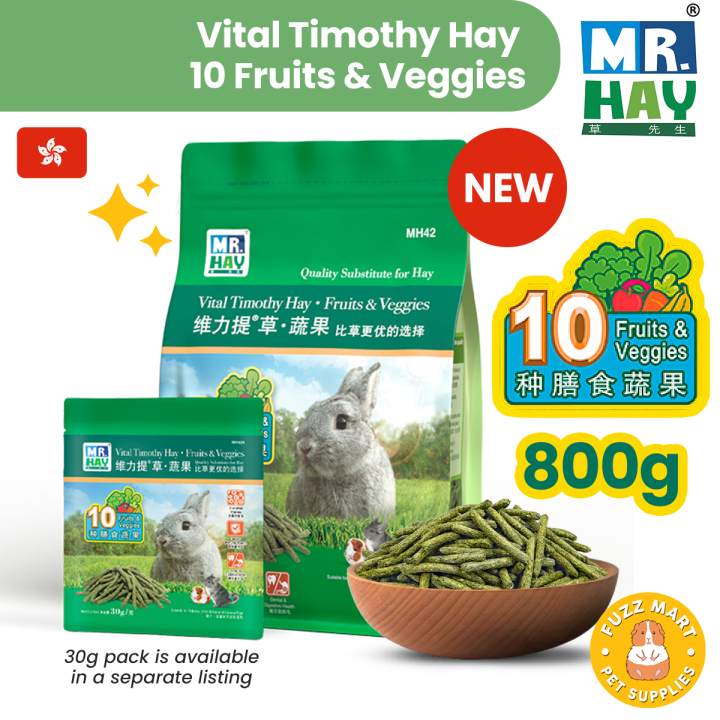 NEW! Mr. Hay Vital Timothy Hay - Fruits and Veggies 800g | Lazada PH