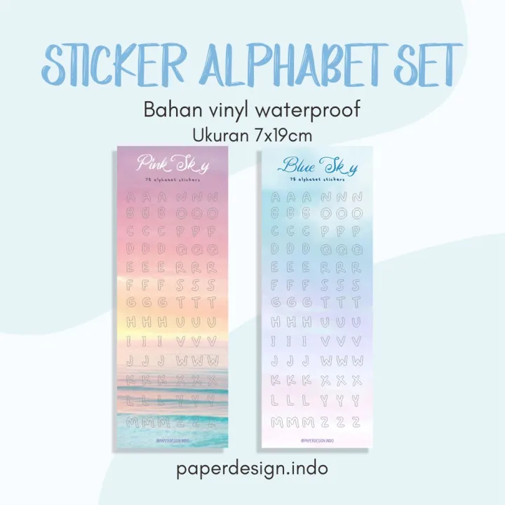 STIKER ALFABET SKY HURUF ABJAD STICKER LUCU ALPHABET CUTE TEMPELAN ...