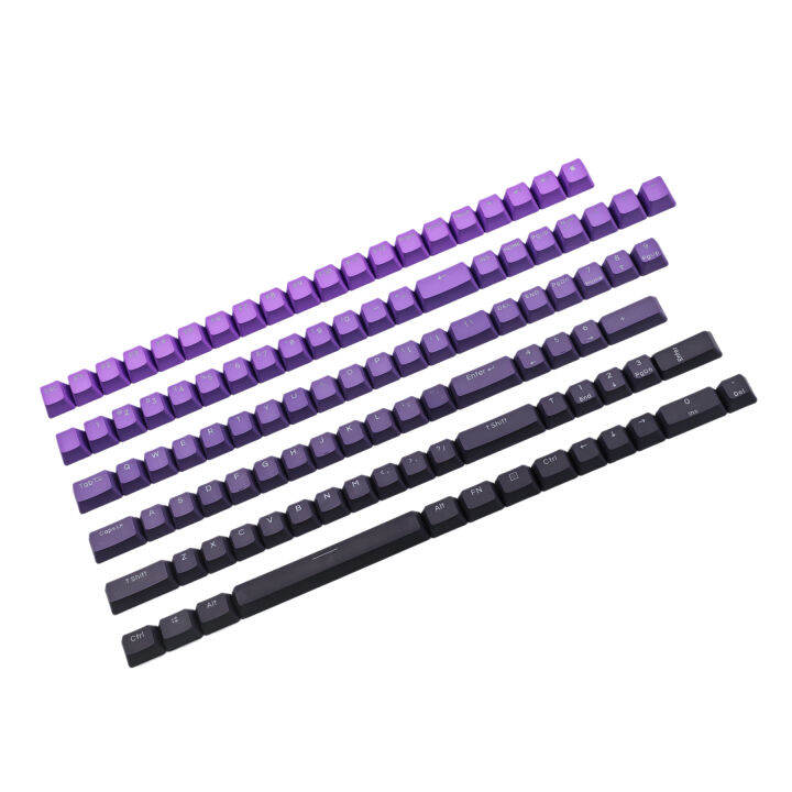 OEM 108 Purple Black Gradient Keycap Dyed Double Shot Shine Through PBT ...