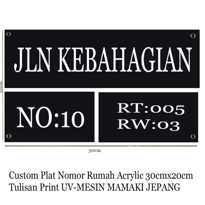 Papan Nomor Rumah Bahan ACRYLIC Laser Cutting Custom Plat Nomor Rumah ...