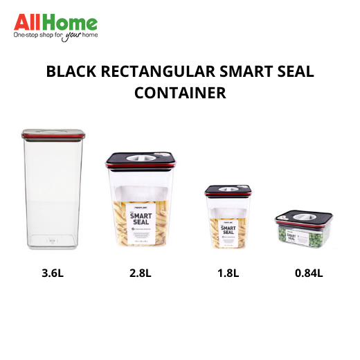 Smart Seal Container, Food Storage Black, Blue, Pink (0.84L, 1.8L, 2.8L ...
