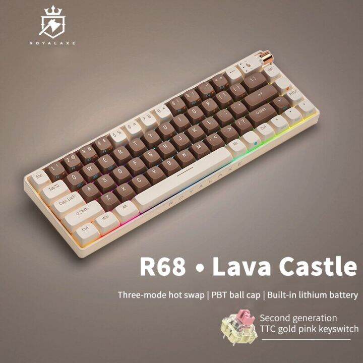 Royal Axe R68 Ergonomic Office Mechanical Keyboard Cool RGB Gaming ...