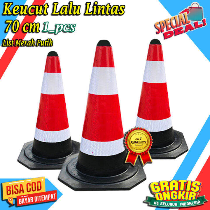 KERUCUT LALU LINTAS PEMBATAS JALAN SAFETY TRAFFIC CONE RUBBER HITAM TERBARU MURAH COD | Lazada ...