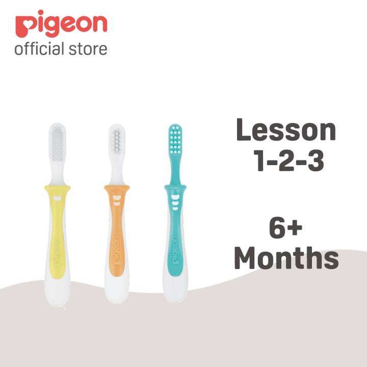 Pigeon Baby Training Toothbrush - Lesson 1-2-3 Set | Lazada