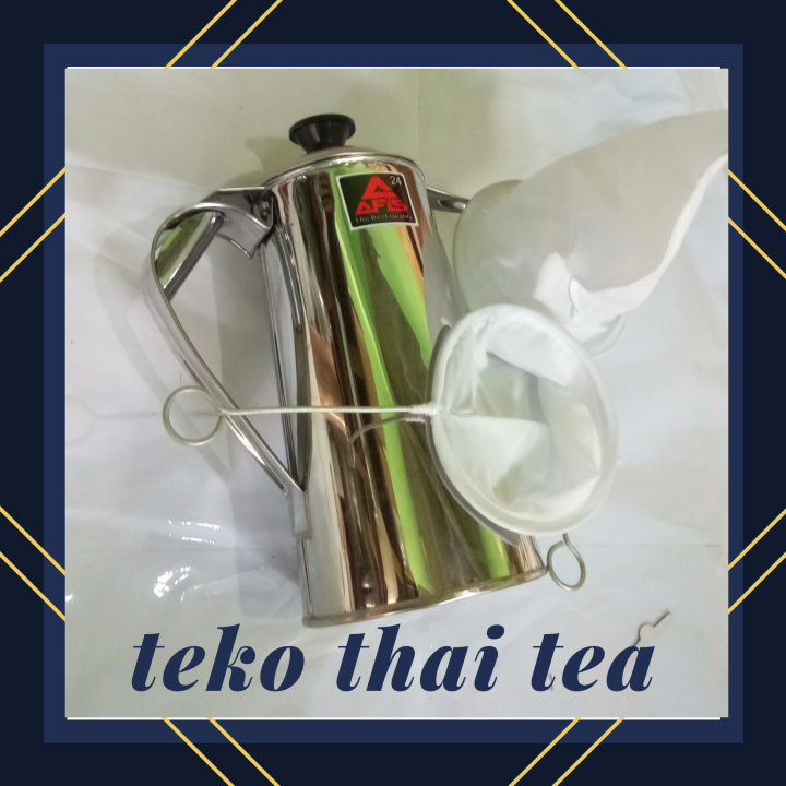Murah Teko Thai Tea 24 cm / Teko Stenlis / Teko Teh Tarik dan Saringan ...