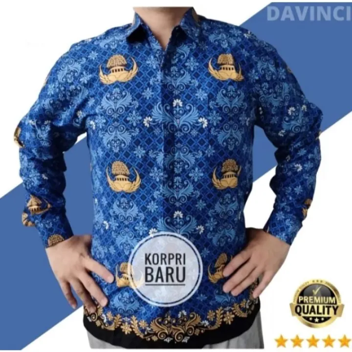 BAJU KOPRI TERBARU 2022 SERAGAM DINAS PNS ATASAN KOPRI PRIA BATIK PNS ...