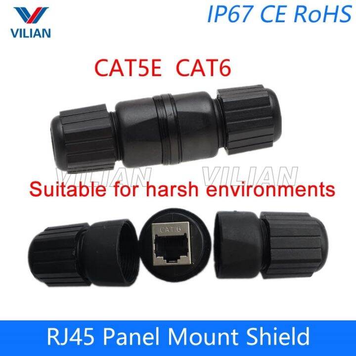 Metal Shielding CAT5E CAT6 Outdoor RJ45 Panel Mount LAN Connector ...
