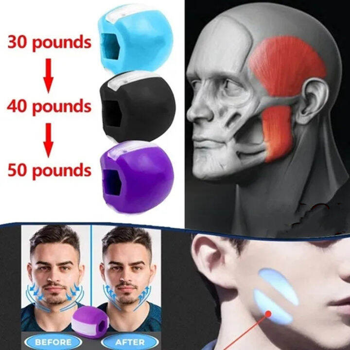 1pc Silica Gel Jaw Exercise Strap Facial Stress Ball Muscle Toner ...