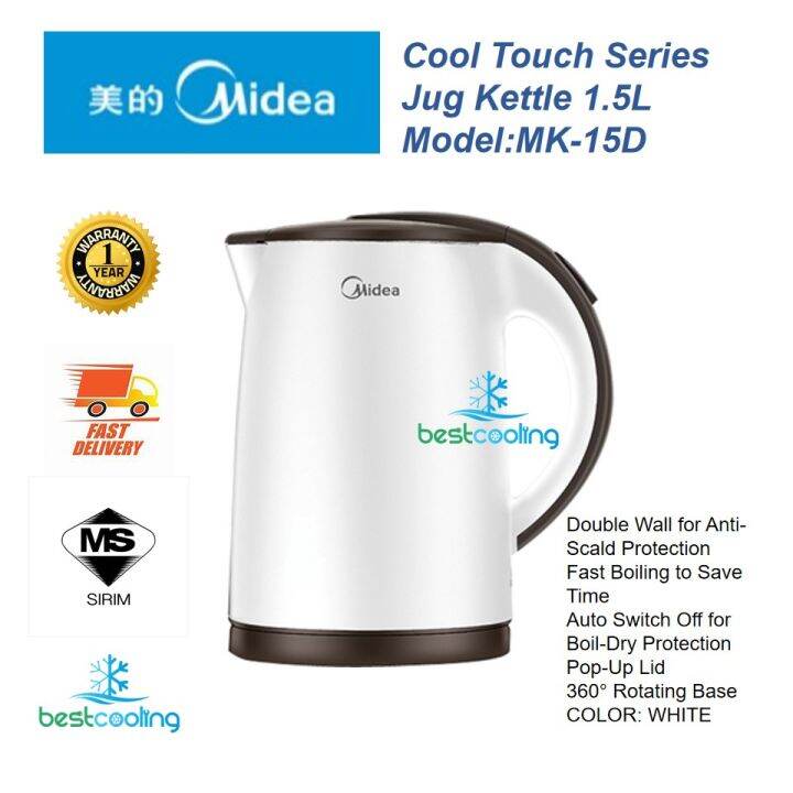 Midea MK-15D Cool Touch Series Jug Kettle 1.5L DOUBLE WALL | Lazada