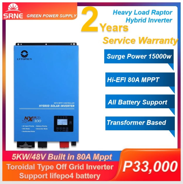 5000W 48V TOROIDAL INVERTER BUILT IN 80A MPPT HYBRID OFFGRID SOLAR ...