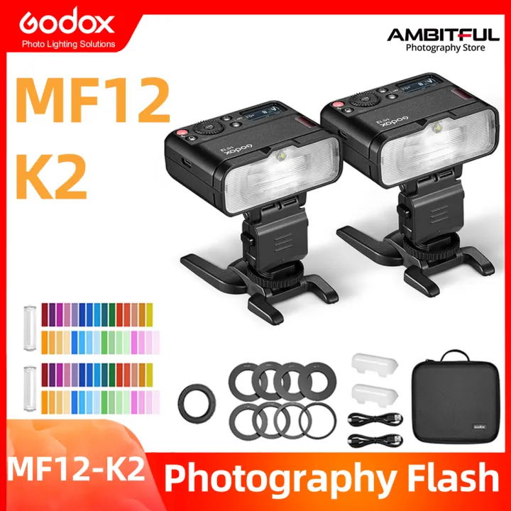 Godox MF12-K2 Macro Flash 2 Light Kit Mini Speedlite built-in Godox X ...