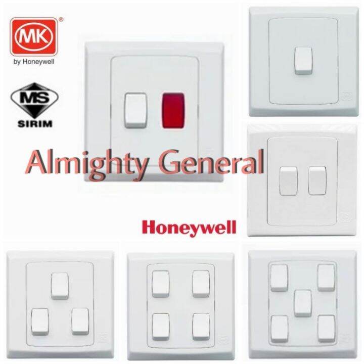 New Sale MK Slimline Switch 1Gang 2Gang 3Gang 4Gang 5Gang SP SWITCH 20A ...