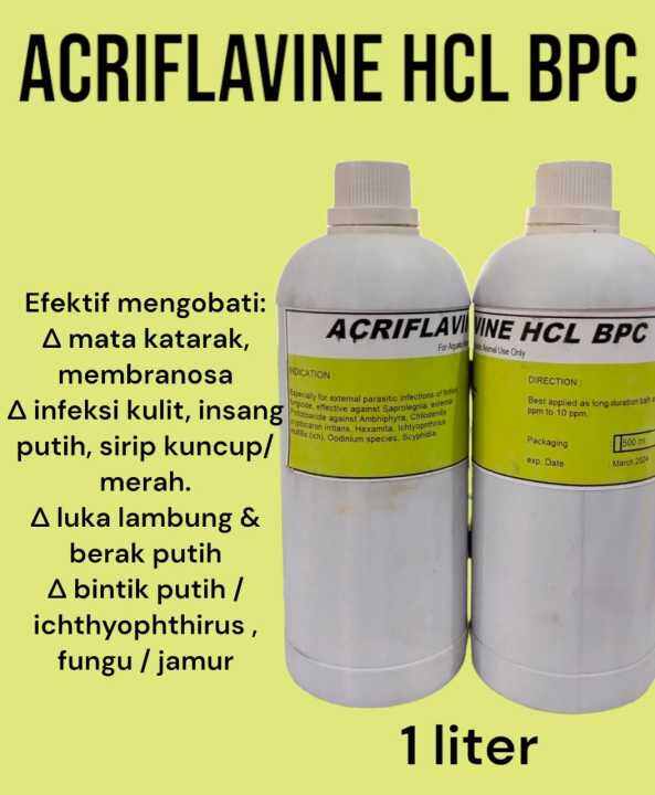 ACRIFLAVINE HCL BPC 1 liter / 500 ml Obat kuning ikan hias / obat luka ...