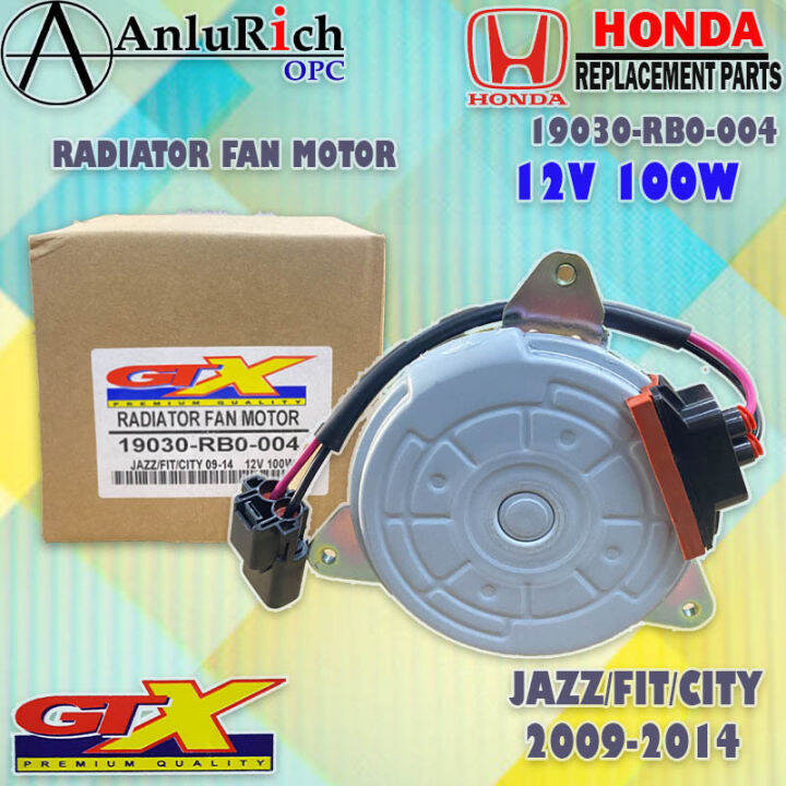 RADIATOR FAN MOTOR HONDA CITY/JAZZ/FIT 2009-2014 GTX PART NO: 19030-RB0 ...