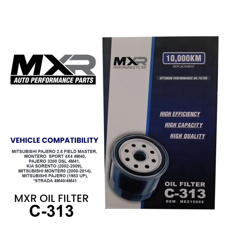 MXR OIL FILTER FOR MITSUBISHI PAJERO 3200 DSL 4M41 (C-313) | Lazada PH