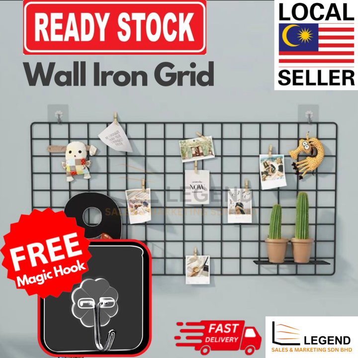 Wall Iron Grid /INS 风照片墙 铁网格摆设 - DIY Hanging Rack Home Decoration Frame ...