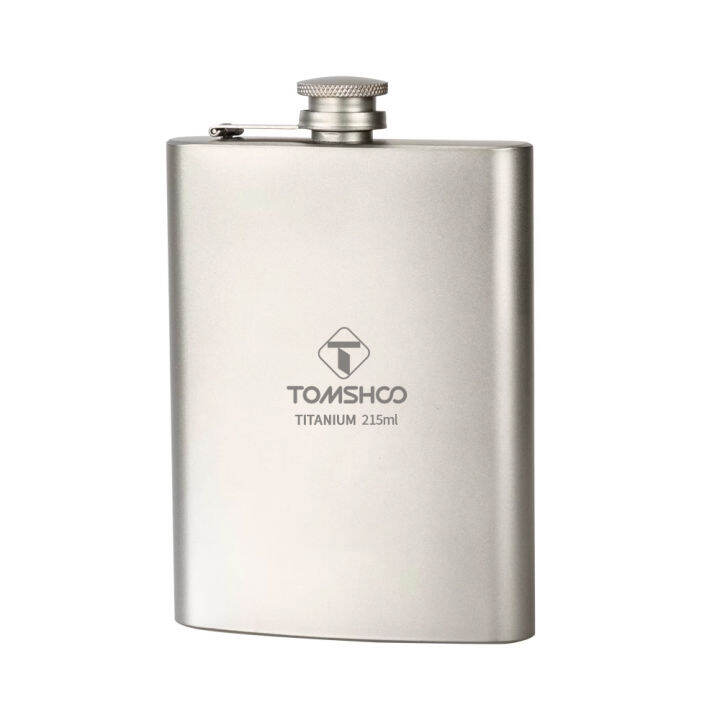 TOMSHOO Outdoor Titanium Flask Lightweight Titanium Flask Ti Al-cohol ...