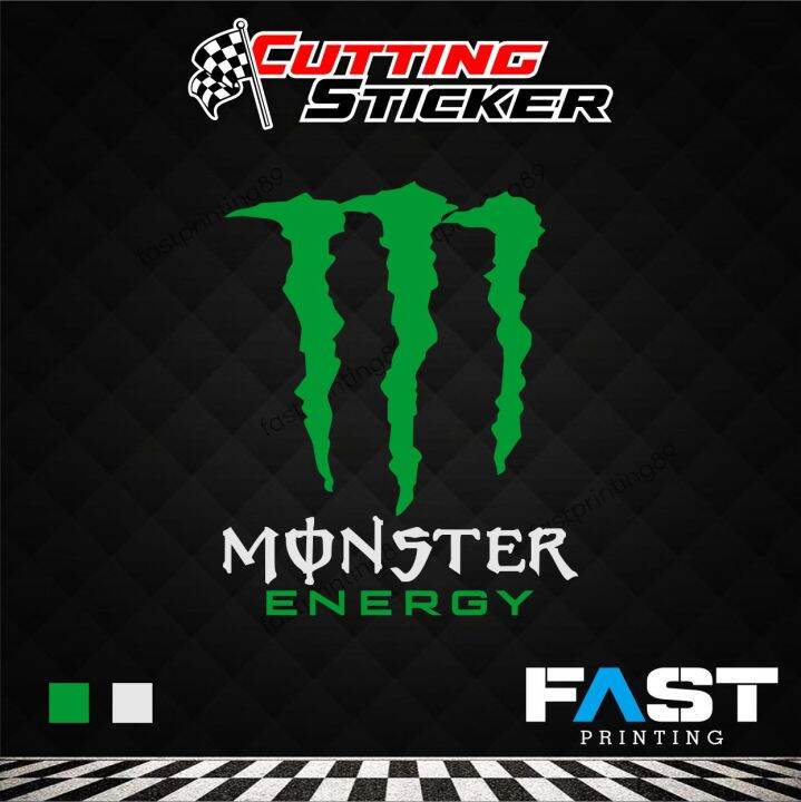 CUTTING STICKER LOGO MONSTER ENERGI l STIKER MOBIL MOTOR KEREN | Lazada ...