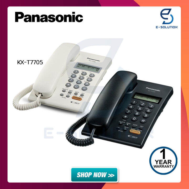 Panasonic โทรศัพท์บ้าน โทรศัพท์มีสาย โทรศัพท์สำนักงาน รุ่น KX-T7705 (สี ...