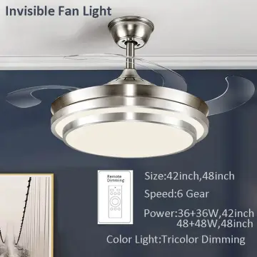 Vento Sole Retractable Blade Ceiling Fan With Light | Shelly Lighting