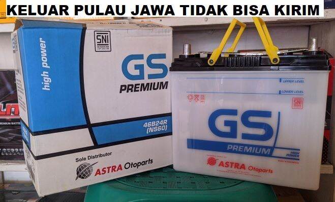 AKI GS ASTRA 0RIGINAL ASLI AKI BASAH TYPE NS60 12 VOLT 45 AMPERE AKI MOBIL AVANZA STARLET VELOZ ...