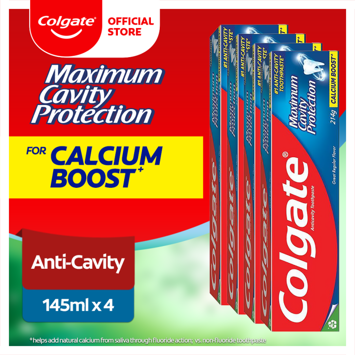 Colgate Maximum Cavity Protection Great Regular Flavor Anti-Cavity Family Toothpaste 145ml Pack ...