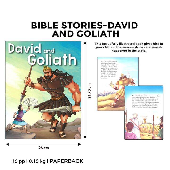 best seller BIBLE STORIES DAVID AND GOLIATH BOOKS FOR KIDS HOMESCHOOL ...